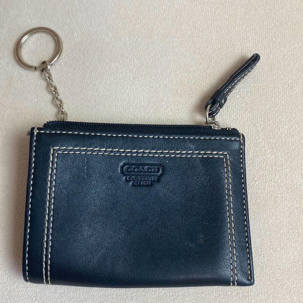 Coach Black Leather Small Wallet - Gem